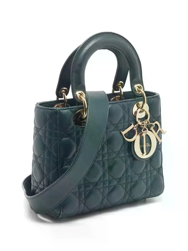 Dior Lady Leather Tote Bag - Green