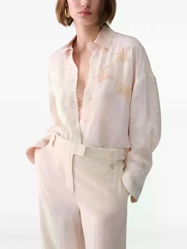 Liu Jo Jacquard Shirt With Jewel Embroidery