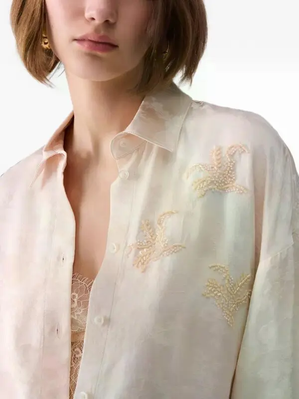 Liu Jo Jacquard Shirt With Jewel Embroidery