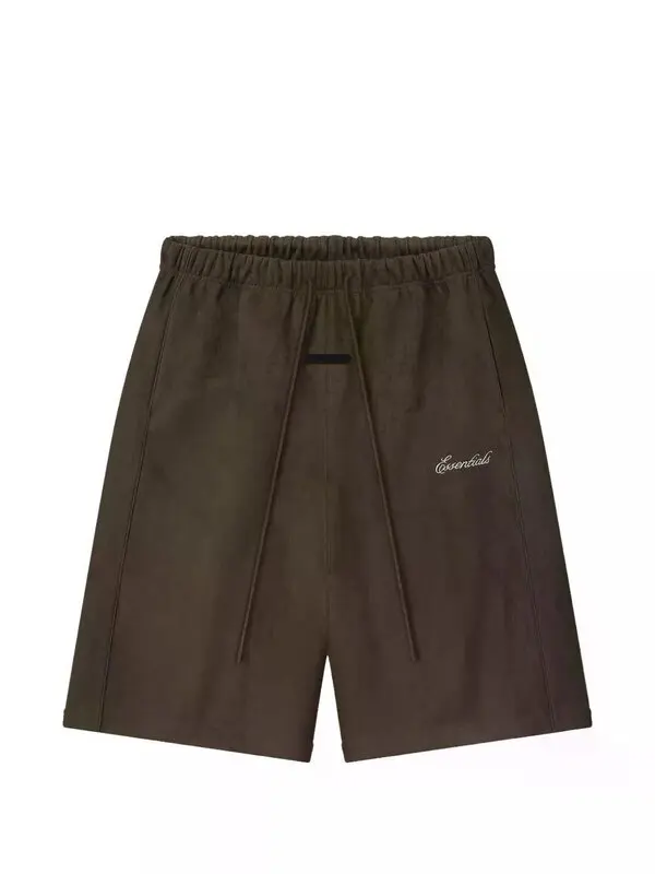 Fear Of God Signature Logo Embroidered Drawstring Shorts - Brown