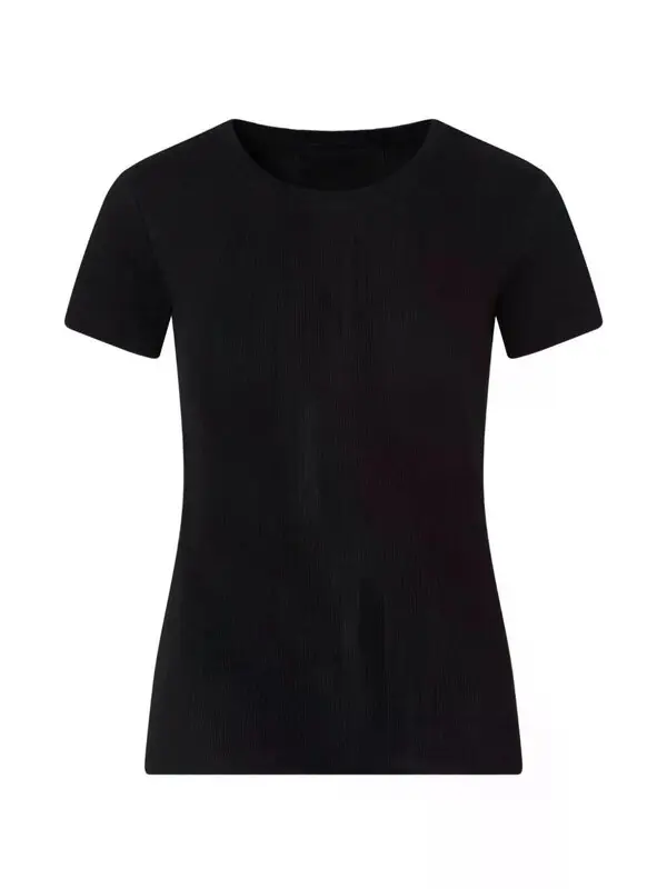 Liu Jo Ribbed T-shirt With Logo Patch