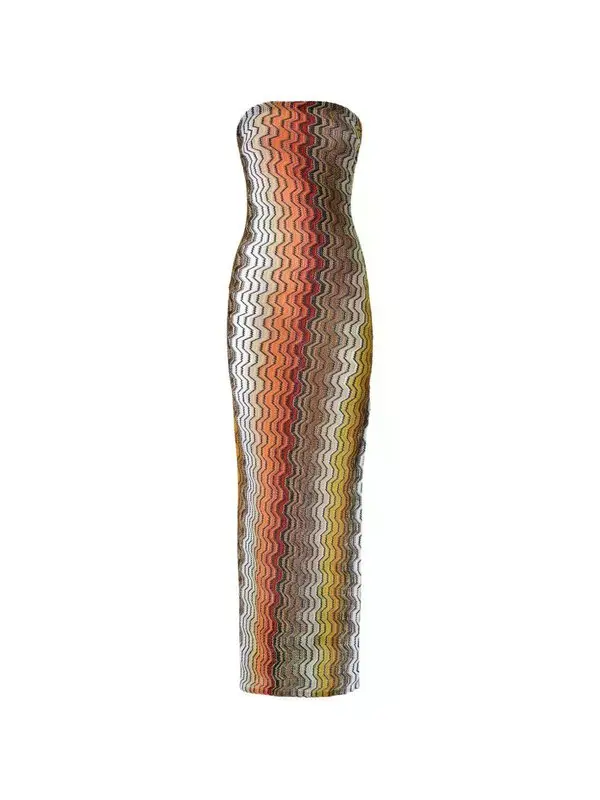 Missoni Long Cover-up With Side Slit And Greek Motif - Yellow