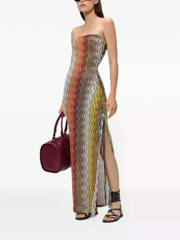Missoni Long Cover-up With Greek Motif And Side Slit