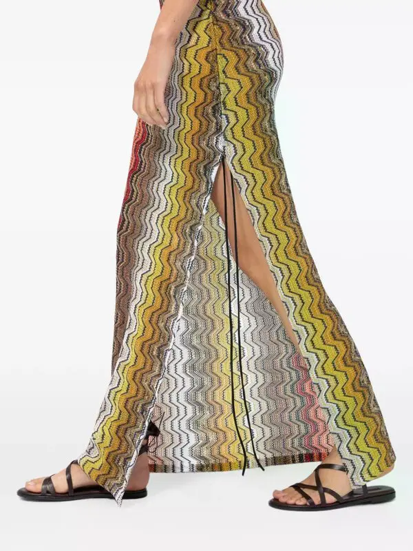 Missoni Long Cover-up With Greek Motif And Side Slit