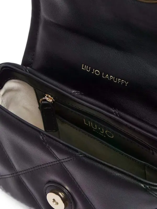 Liu Jo Lapuffy Small Bag With Chain Detail - Black