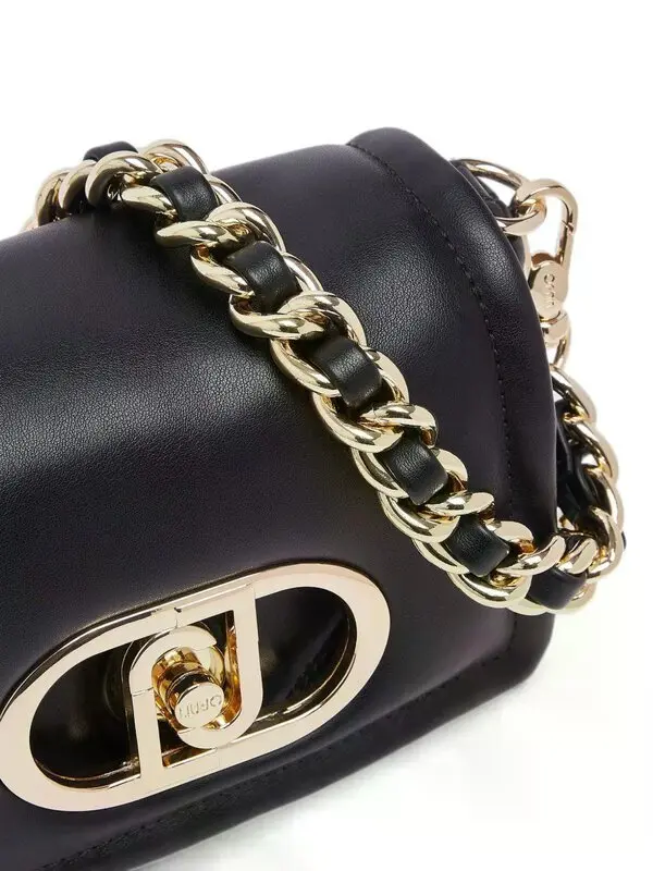 Liu Jo Lapuffy Small Bag With Chain Detail - Black