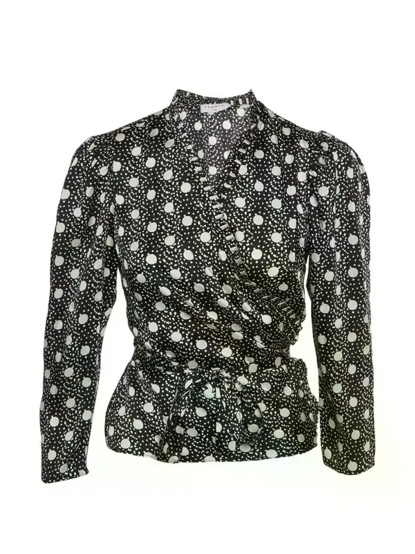 Sandro Printed Wrap-style Blouse