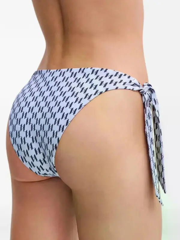 Karl Lagerfeld Monogram Print Side-tie Bikini Bottoms