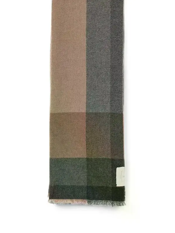 Brunello Cucinelli Check Frayed Scarf - Neutrals