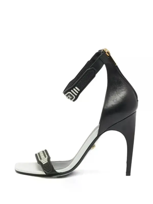 Versace Logo-patch Ankle-strap Sandals - Black