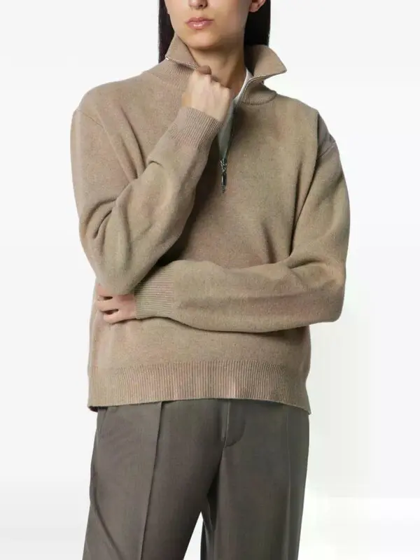 RÓHE Mouliné Zip-fastening Sweater - Neutrals