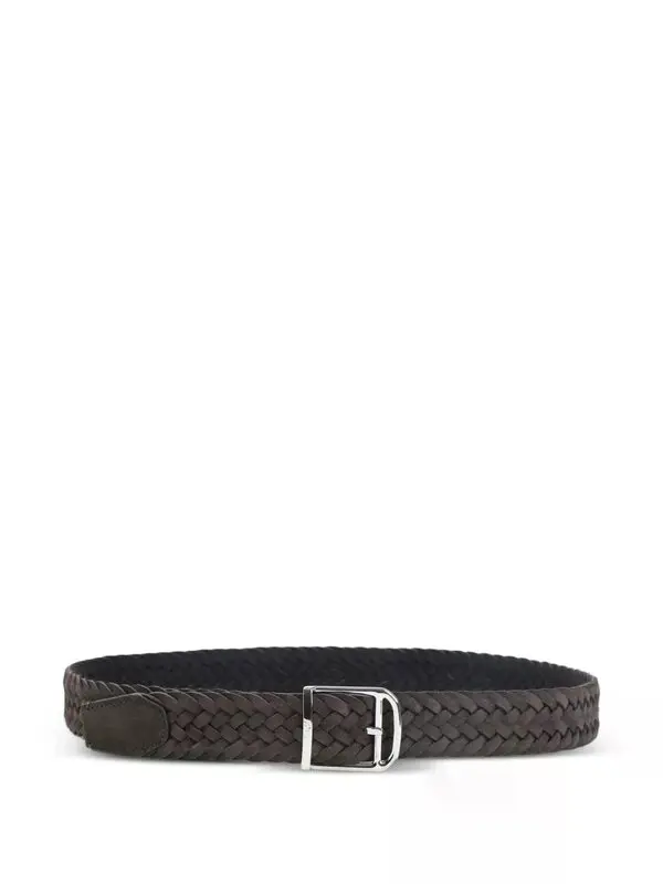 Brioni Braided Calf Leather Belt - Brown