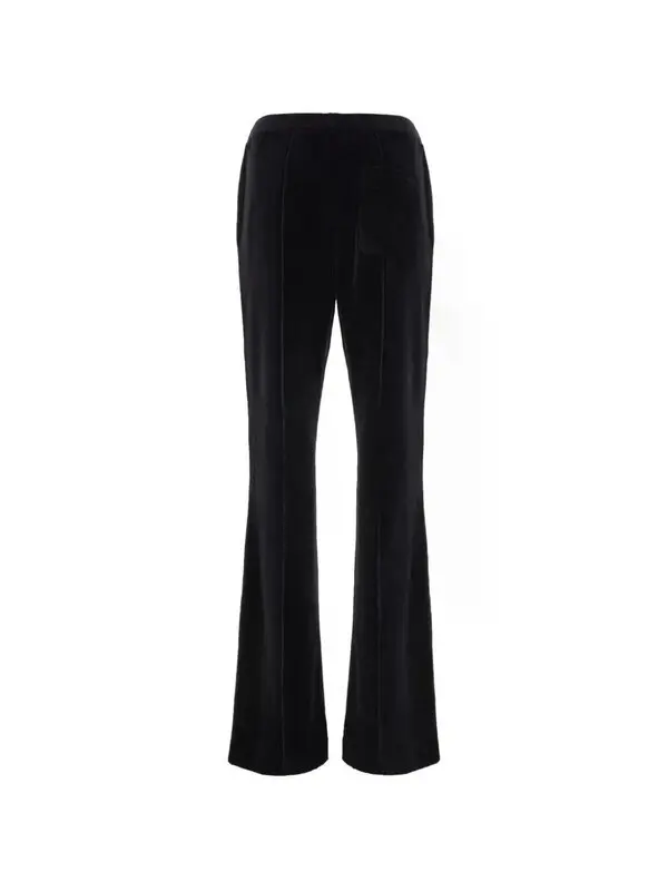 TOM FORD Logo-embroidered Velvet Trousers - Black