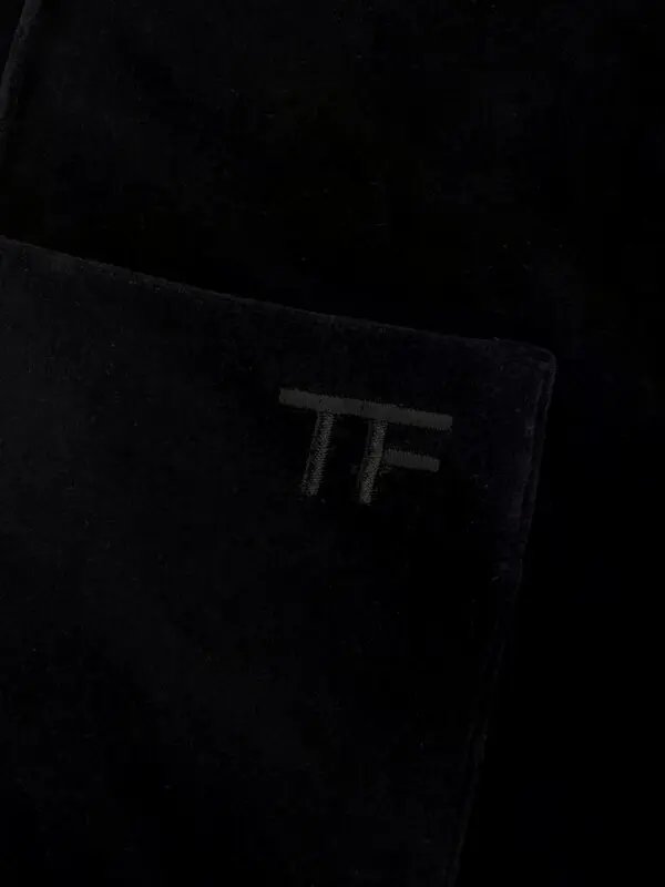 TOM FORD Logo-embroidered Velvet Trousers