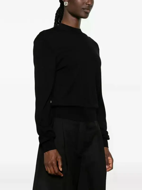LANVIN Crew Neck Sweater With Rear Bow Detail