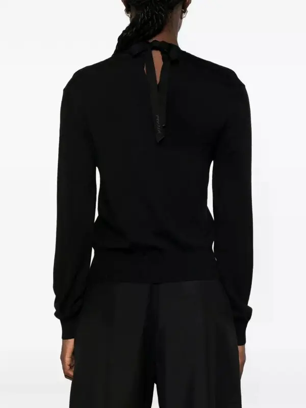 LANVIN Crew Neck Sweater With Rear Bow Detail
