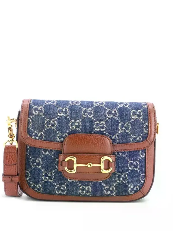 Gucci Horsebit 1955 Gg Denim Mini Shoulder Bag