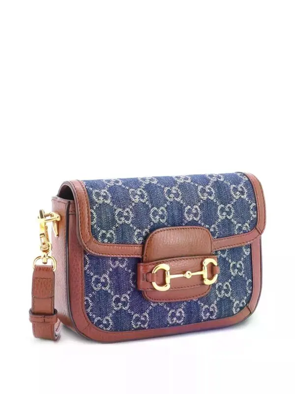 Gucci Horsebit 1955 Gg Denim Mini Shoulder Bag