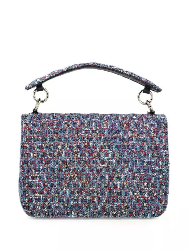 Valentino Garavani Rockstud Spike Tweed Tote Bag - Blue