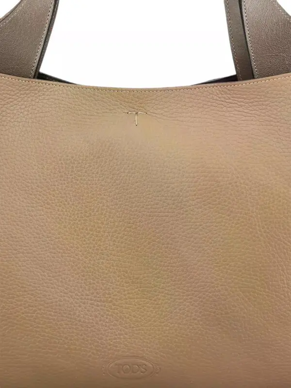 TOD'S Medium Logo-embossed Pebbled-leather Shoulder Bag