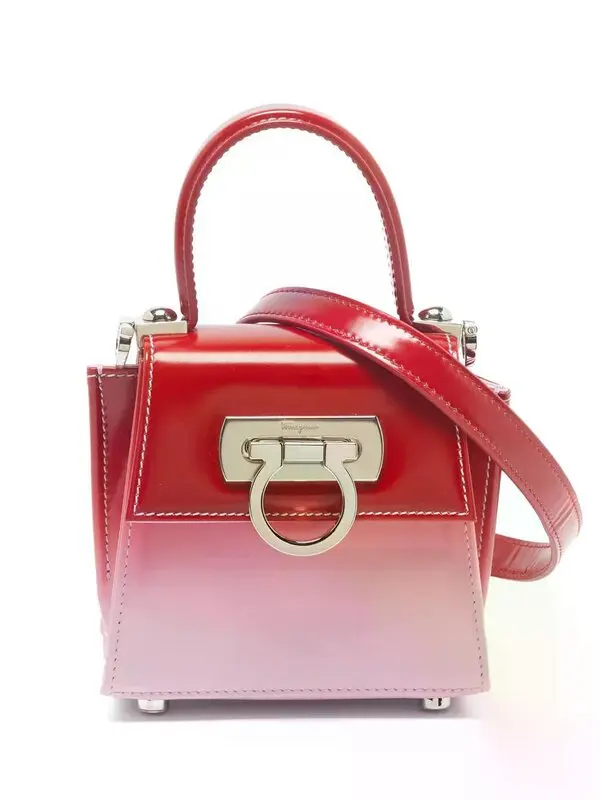FERRAGAMO Iconic Top Handle Leather Tote Bag - Red