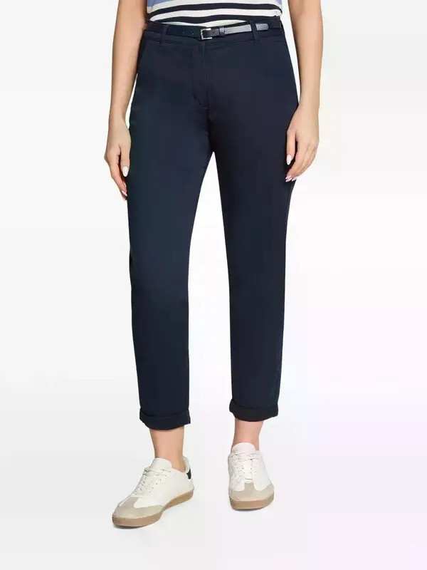 BETTY BARCLAY Belted Turned-up Trousers - Blue