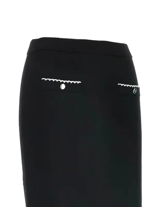 Tory Burch Button-detail Pencil Midi Skirt - Black