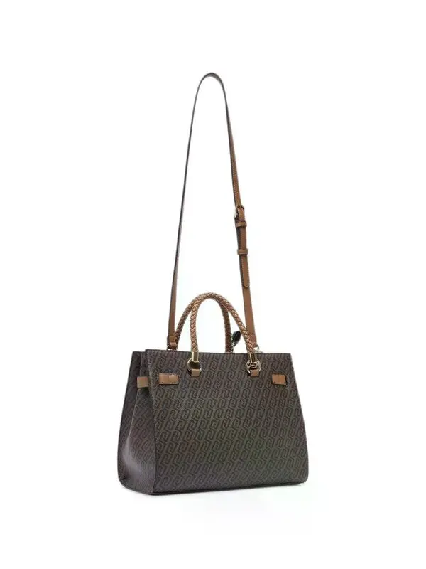 Liu Jo Monogram Satchel Bag With Scarf Accent
