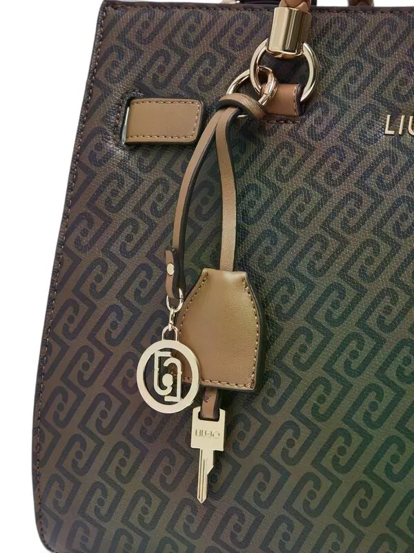 Liu Jo Monogram Satchel Bag With Scarf Accent