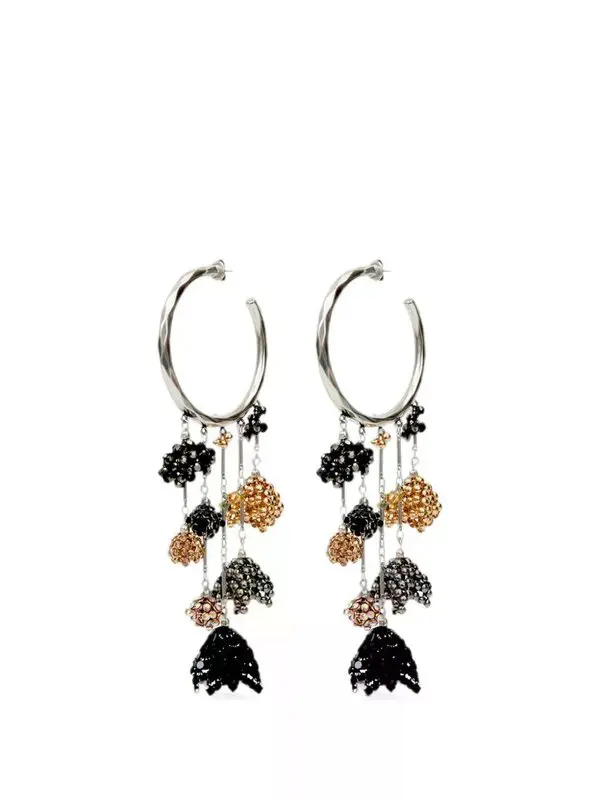 Isabel Marant Étoile Catalina Hoop Earrings With Embellished Drop Pendants - Silver