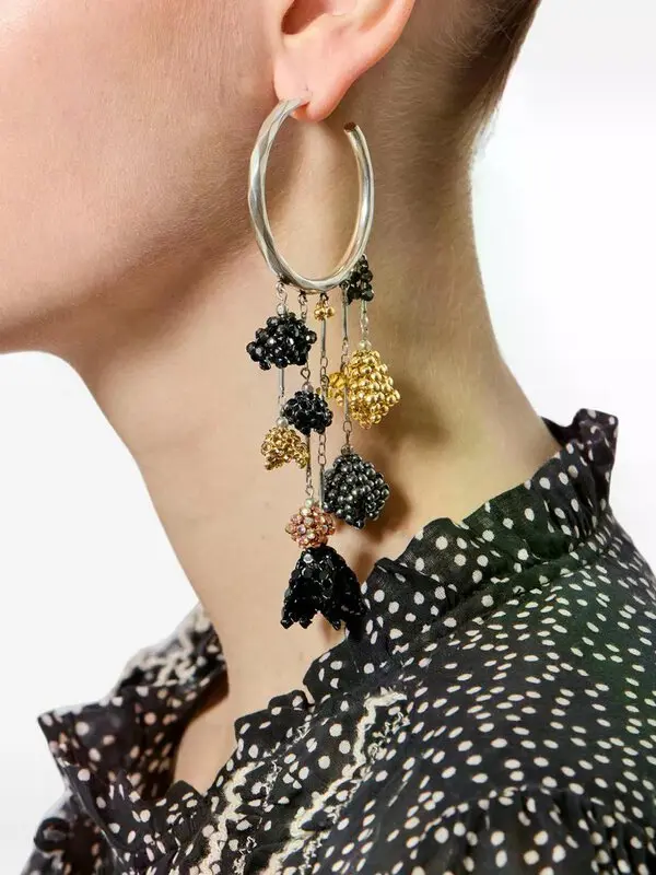 Isabel Marant Étoile Catalina Hoop Earrings With Embellished Drop Pendants