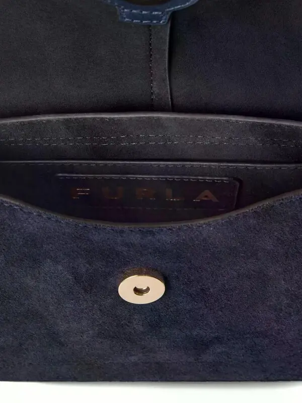 Furla Mini Logo-plaque Suede Tote Bag
