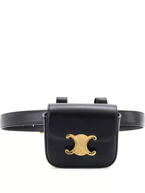 Celine Claude Shiny Calfskin Mini Belt Bag - Black