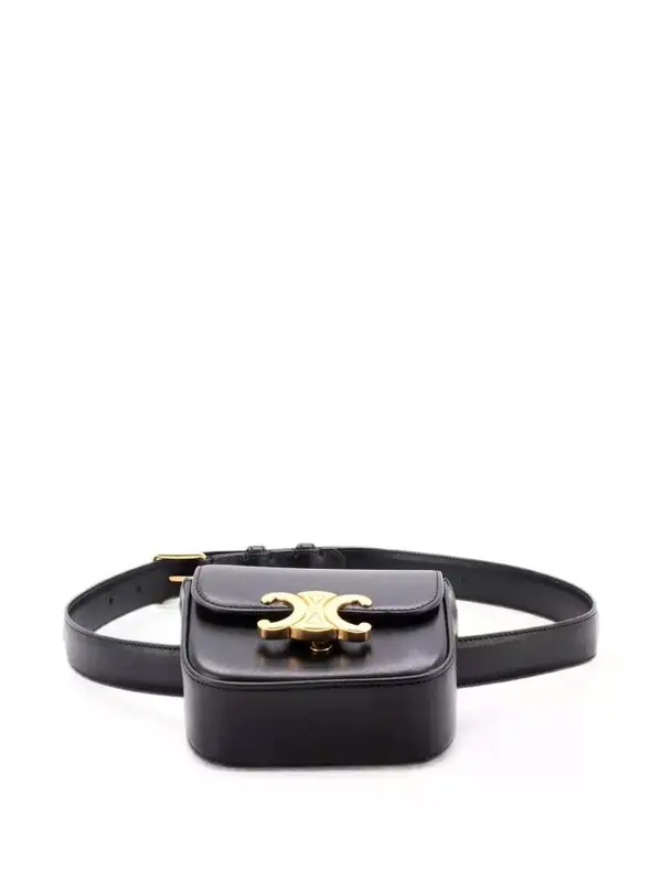 Celine Claude Shiny Calfskin Mini Belt Bag - Black