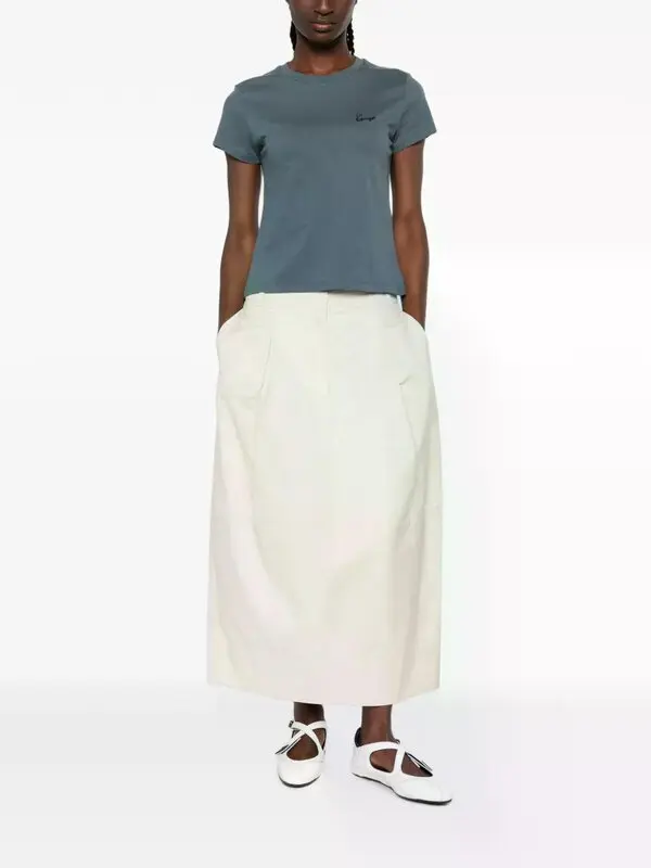Kenzo Logo Embroidered Cotton T-shirt - Blue
