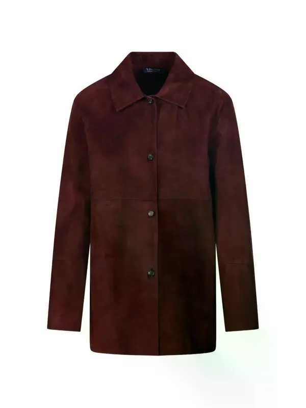 Max Mara Suede Button-front Coat - Red