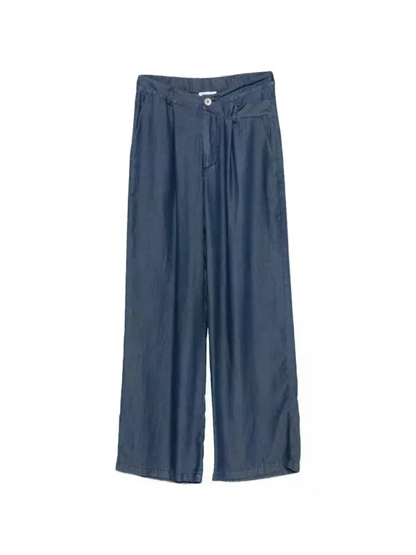 CLIPS Wide-leg Pleated Trousers - Blue
