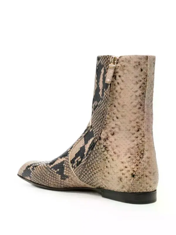 Khaite Snake-effect Ankle Boots - Neutrals