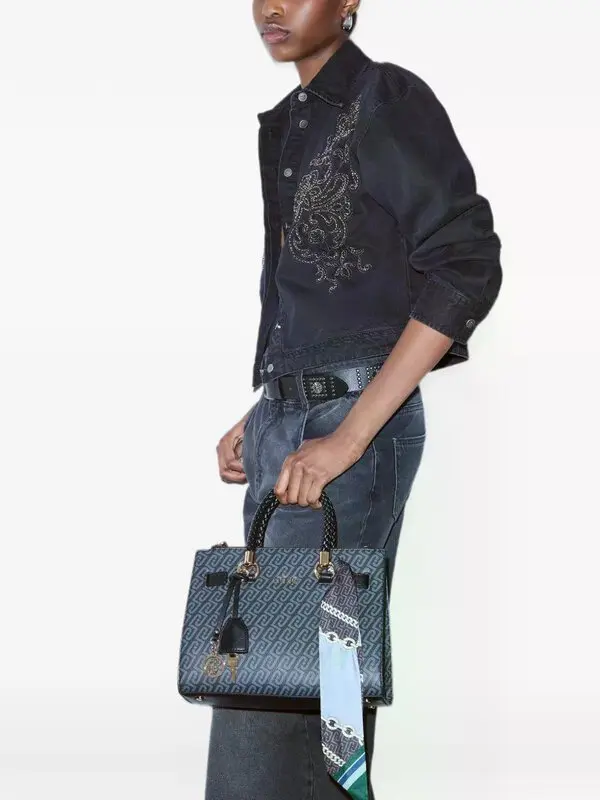 Liu Jo Small Satchel Bag With Monogram Print And Matching Charm