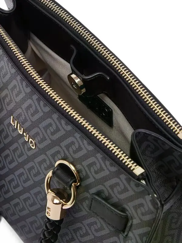 Liu Jo Small Satchel Bag With Monogram Print And Matching Charm