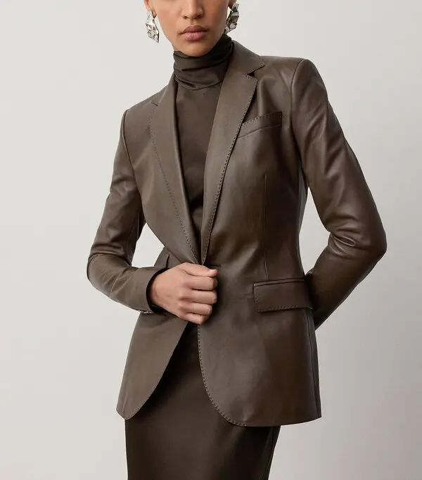 Ralph Lauren Leather Parker Blazer