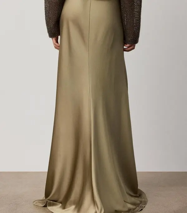 Ralph Lauren Masina Satin Maxi Skirt - Grey