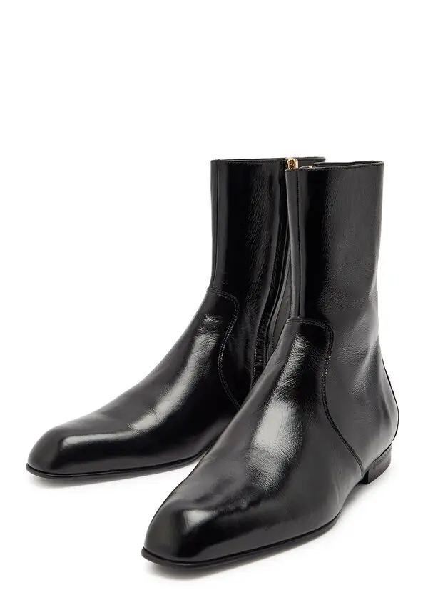 Khaite Leather Ankle Boots
