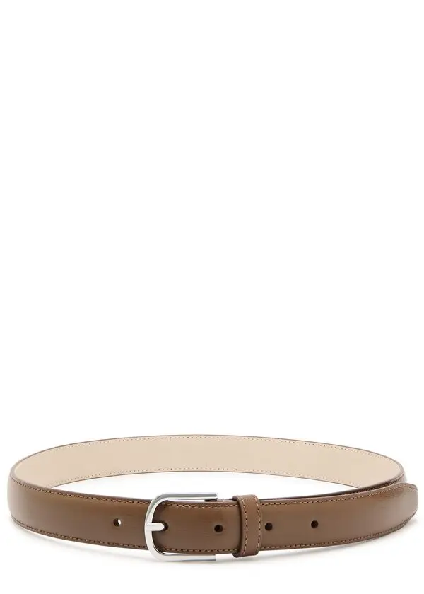 TOTEME Slim Leather Belt - Tan