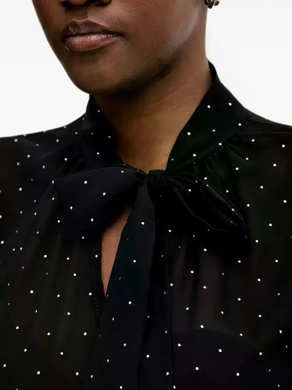 Joseph Ribkoff Polka-dot Pussy-bow Blouse