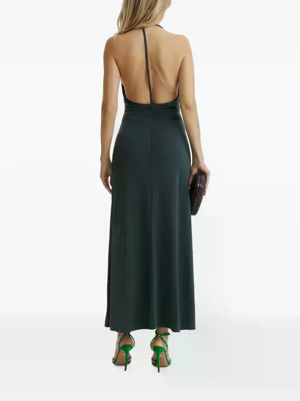 CUANNA Halterneck Gathered Maxi Dress