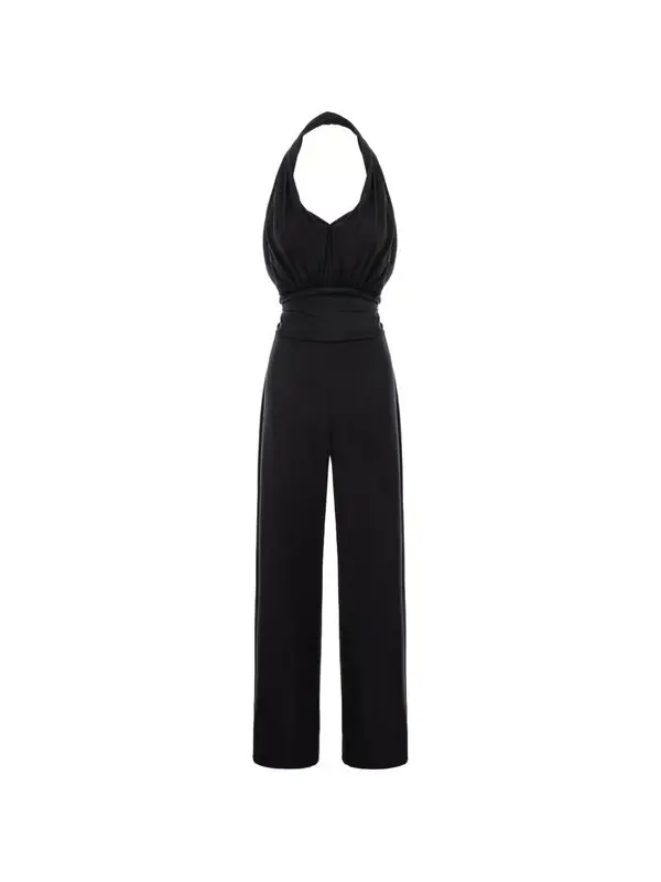 CUANNA Halterneck Ruched Jumpsuit