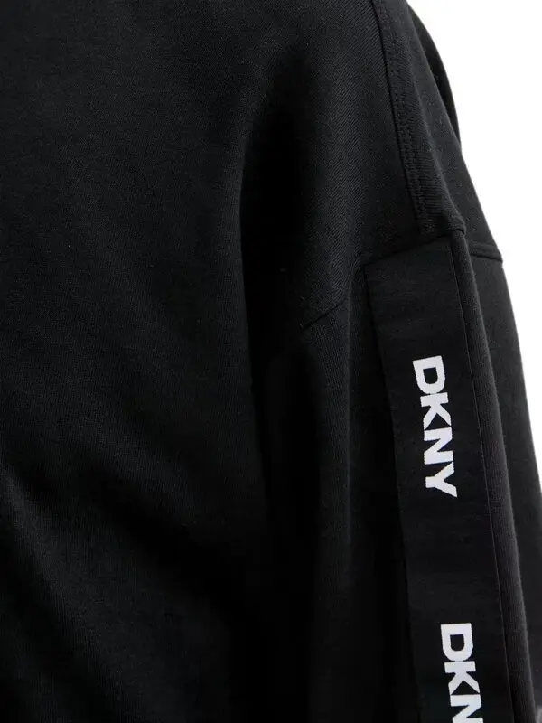 Dkny Logo Tape Quarter-zip Sweatshirt - Black