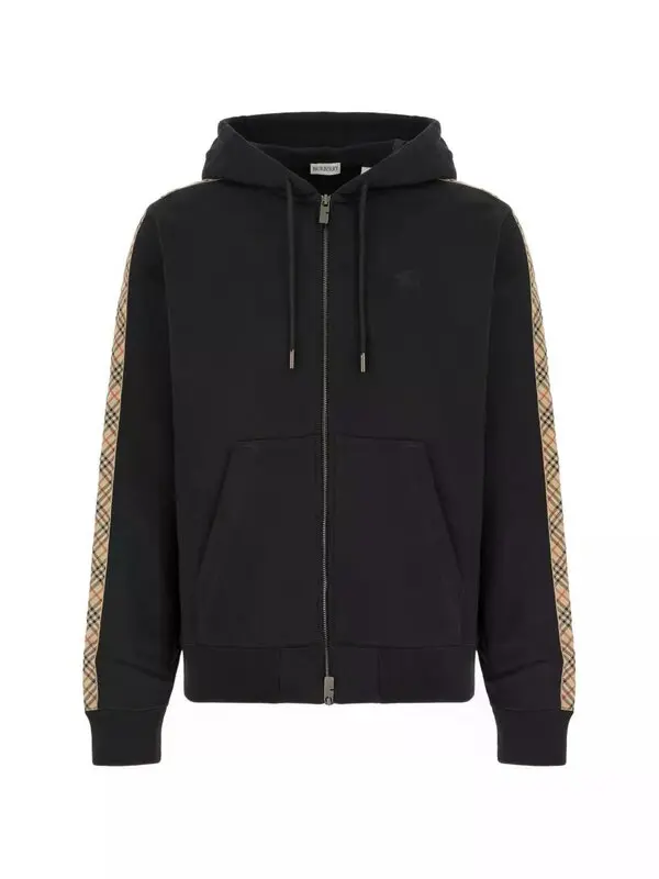 Burberry Check-stripe Zip-up Hoodie