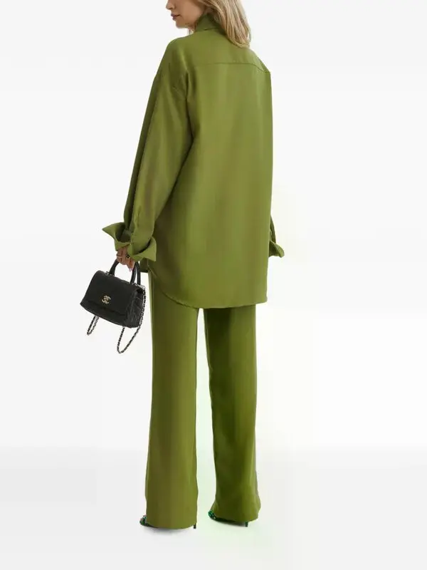CUANNA Pointed-collar Suit With Wide-leg Trousers